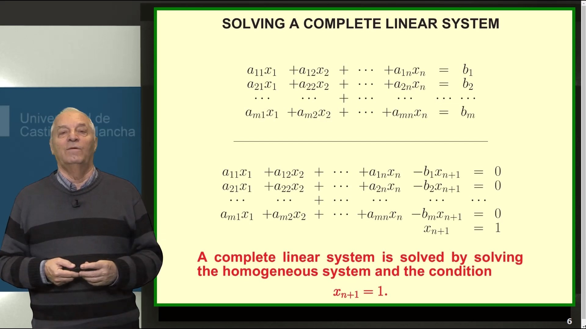 Linear systems of equations