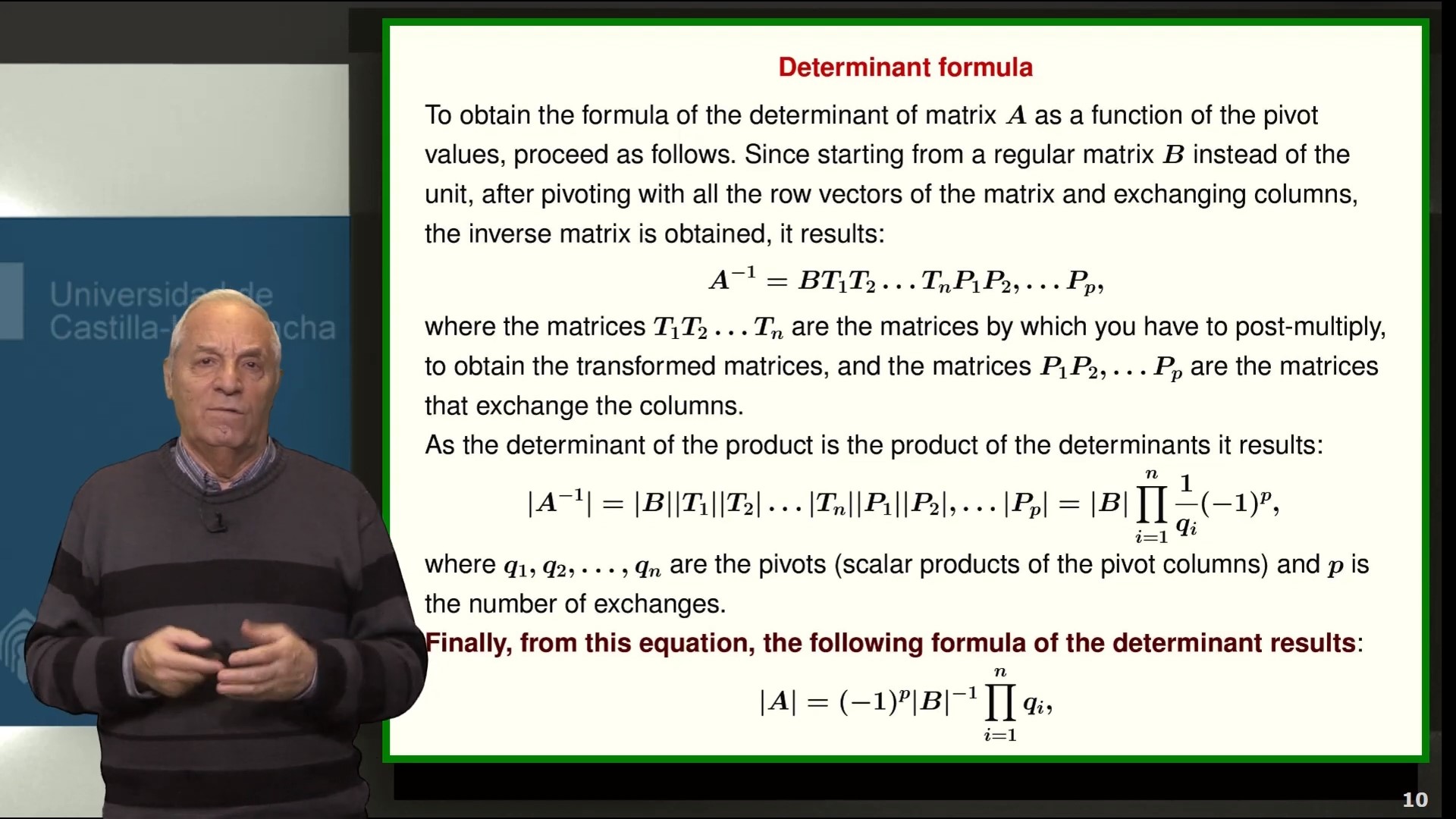 Elemental transformations of matrices
